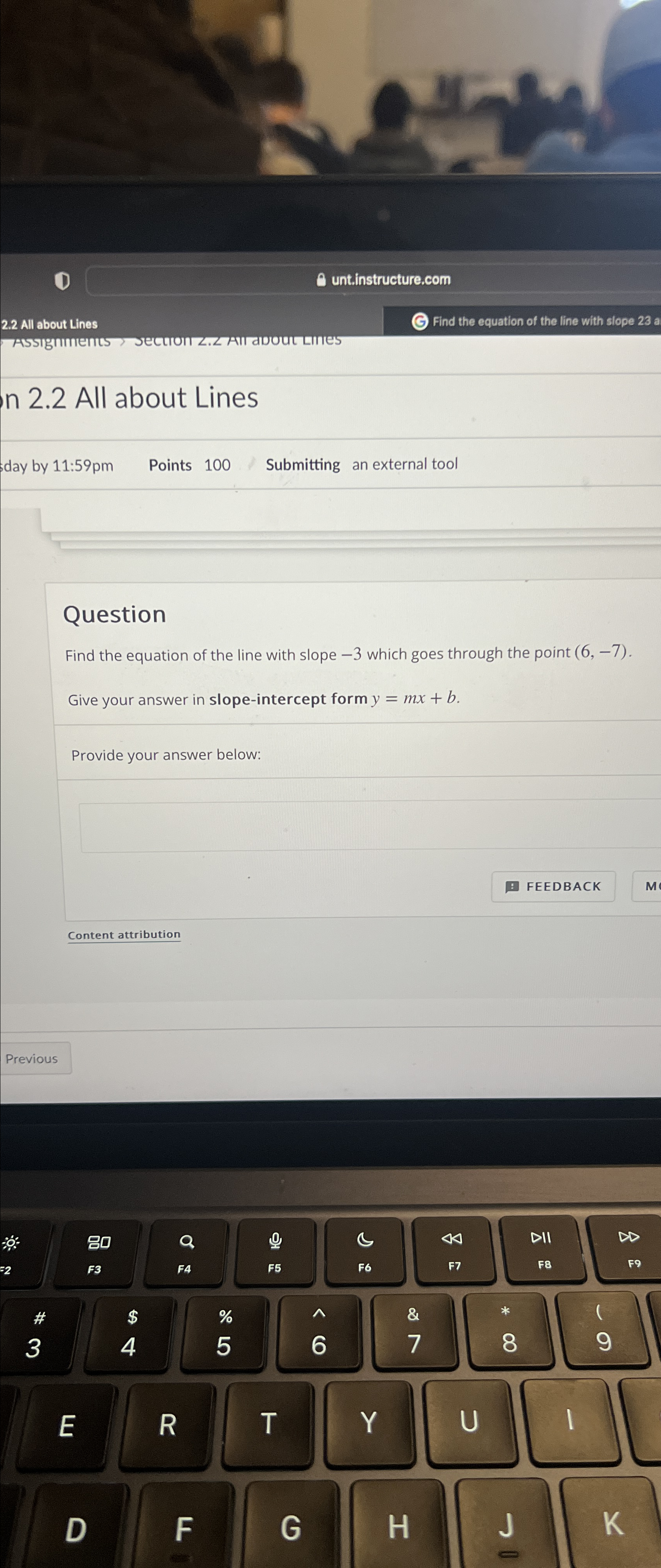 Solved (1)unt.instructure.com2.2 ﻿All about LinesFind the | Chegg.com