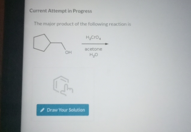 Solved Current Attempt in ProgressThe major product of the | Chegg.com
