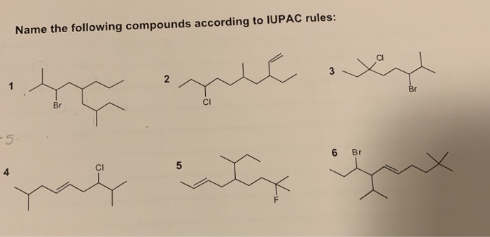 Solved Name the following compounds according to IUPAC | Chegg.com