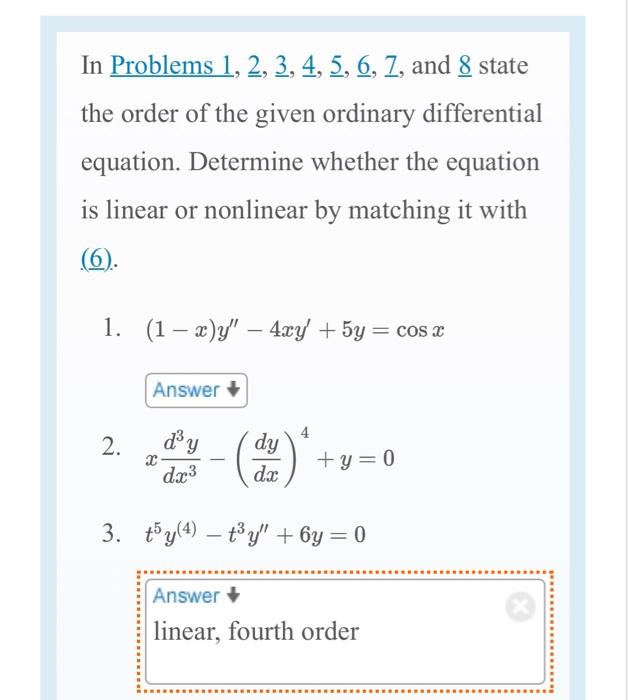 Solved In Problems 1 2 3 4 5 6 7 And 8 State The