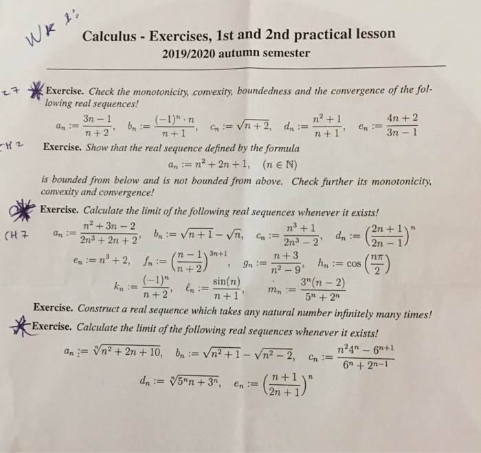 Solved WK 1: Calculus - Exercises, 1st and 2nd practical | Chegg.com