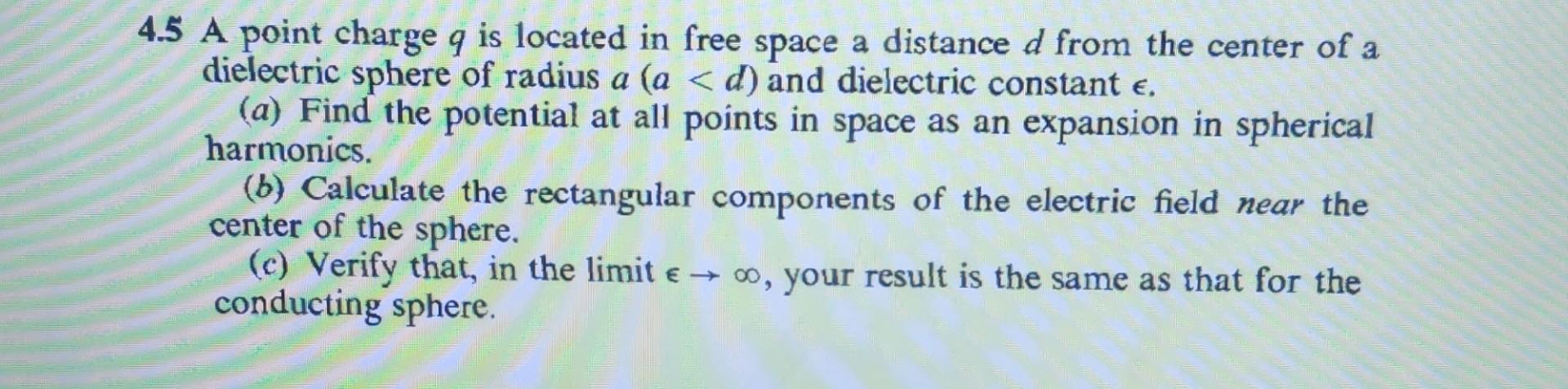 Solved 4.5 A point charge q is located in free space a | Chegg.com