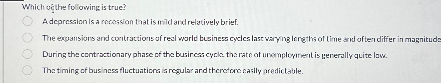 Solved Which of the following is true?A depression is a | Chegg.com