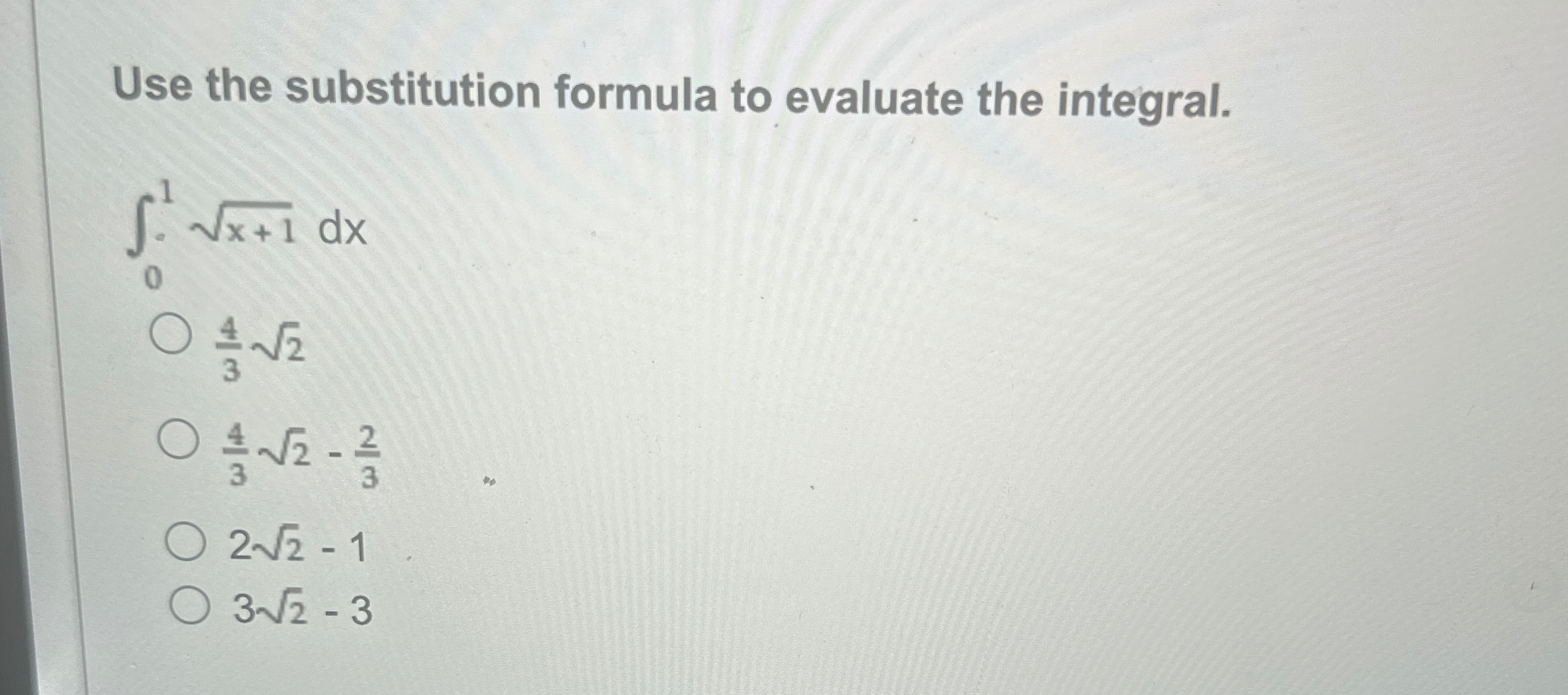 Solved Use the substitution formula to evaluate the | Chegg.com