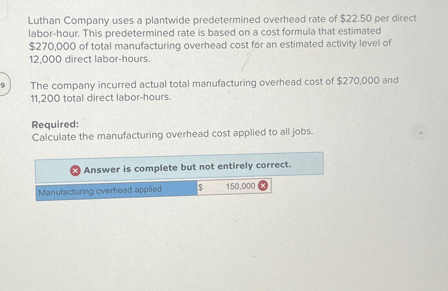 Solved Luthan Company uses a plantwide predetermined | Chegg.com