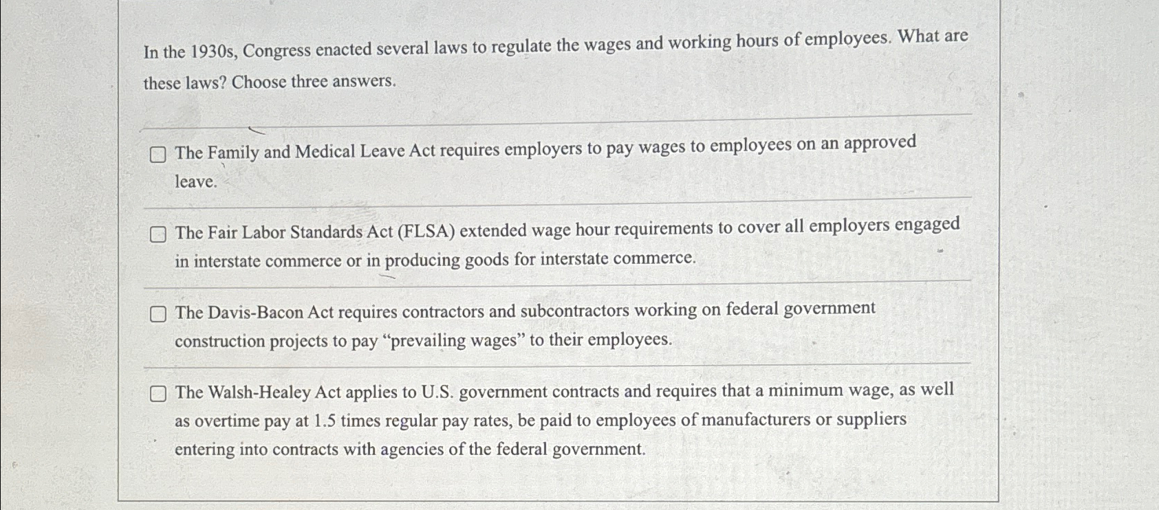 Solved In the 1930s, ﻿Congress enacted several laws to | Chegg.com