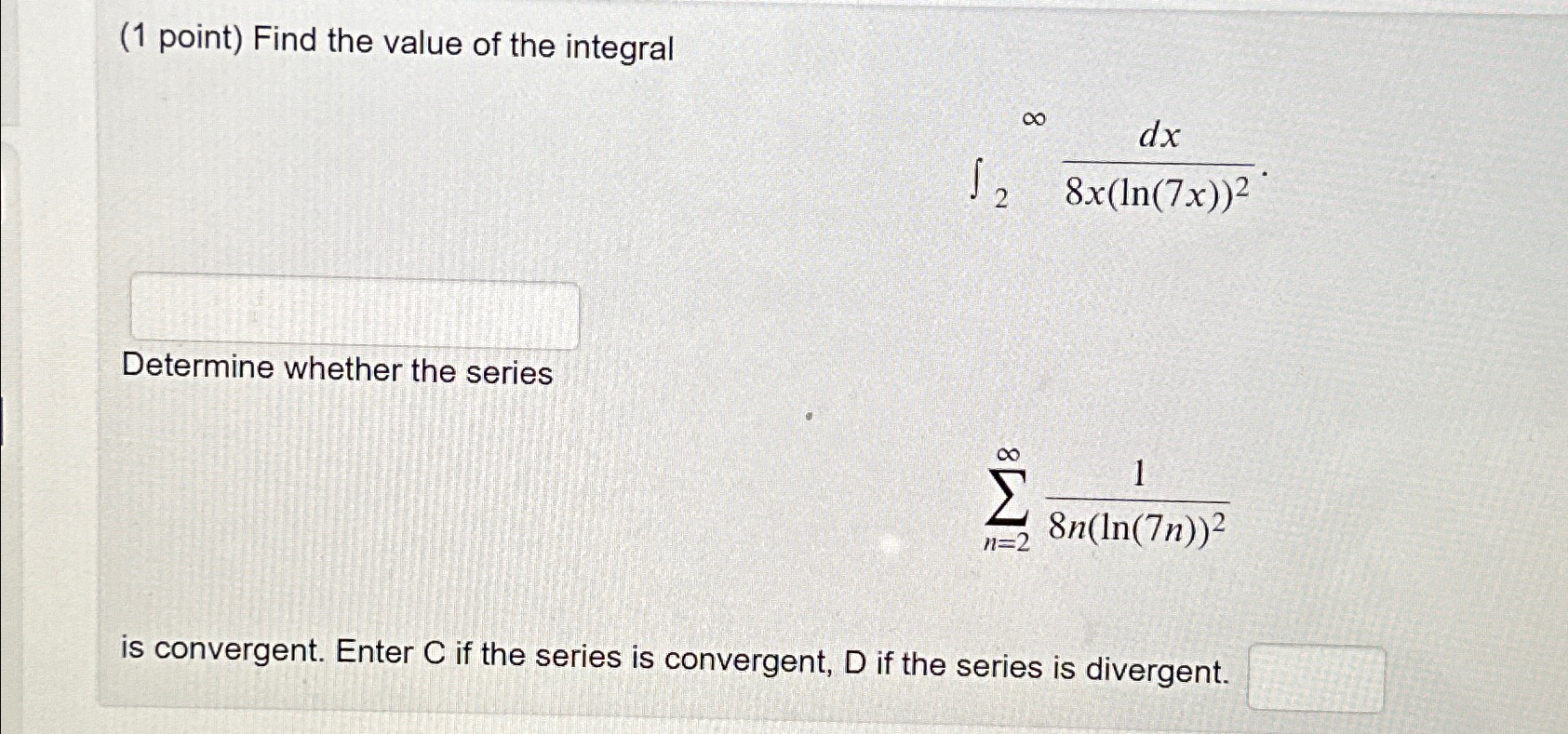 Solved (1 ﻿point) ﻿Find the value of the | Chegg.com