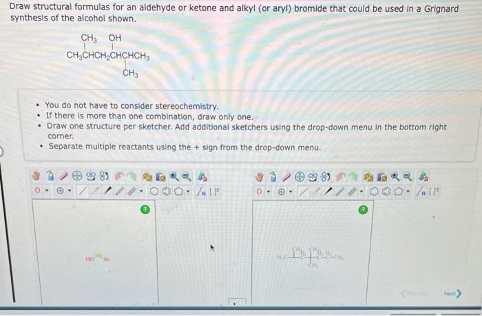 Solved Draw structural formulas for an aldehyde or ketone | Chegg.com
