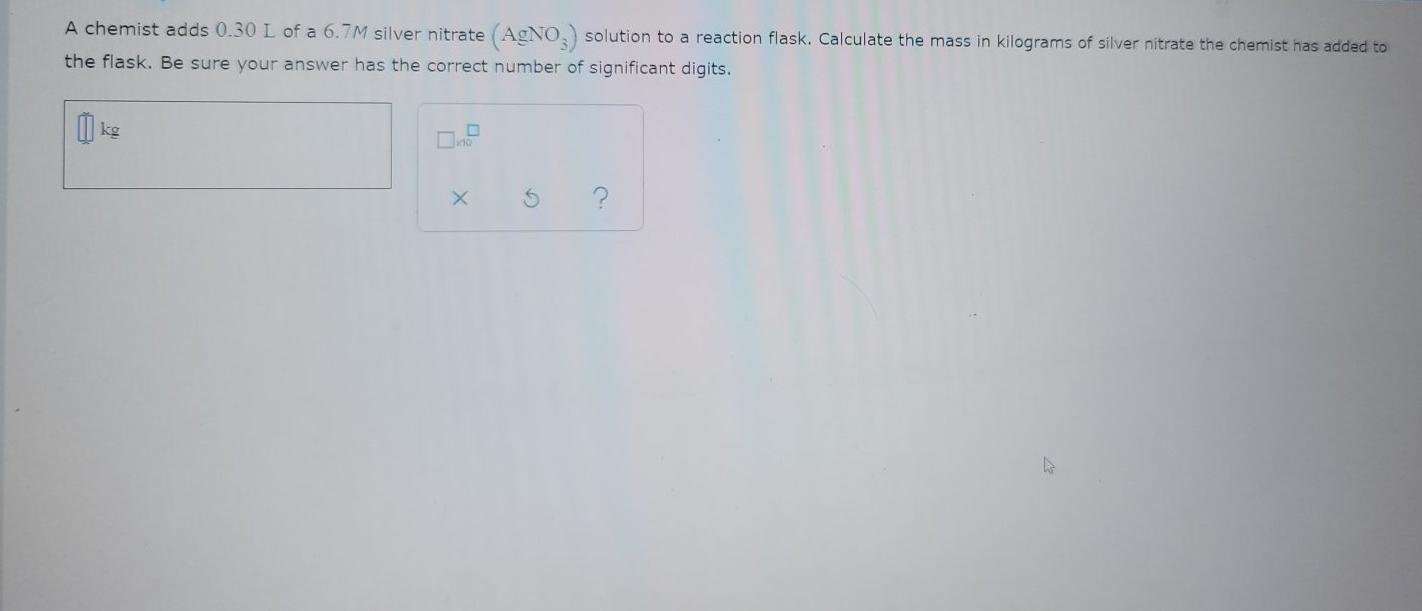 Solved A chemist must dilute 36.0 mL of 309. mM aqueous | Chegg.com