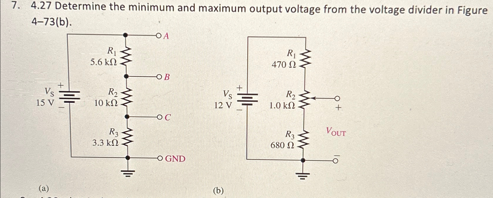 Solved 4.27 ﻿Determine the minimum and maximum output | Chegg.com