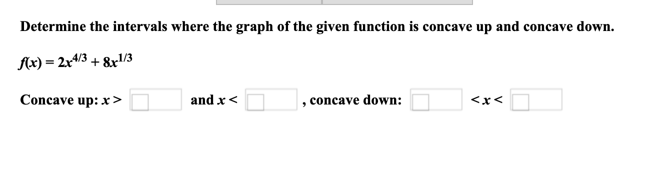 Solved Determine the intervals where the graph of the given | Chegg.com