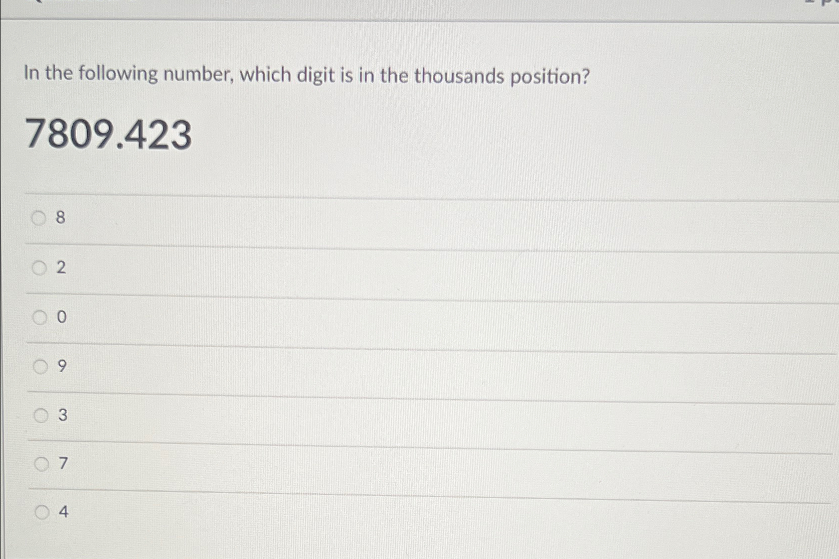 Solved In the following number, which digit is in the | Chegg.com