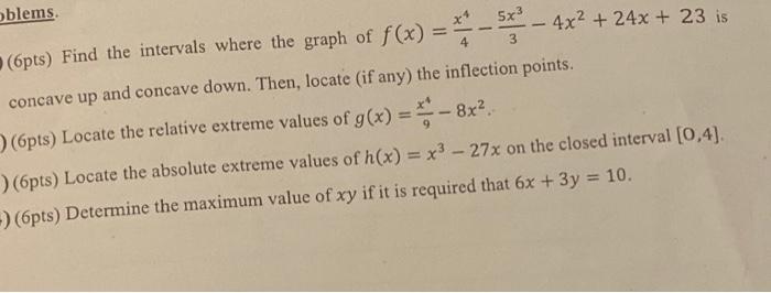 Solved oblems (6pts) Find the intervals where the graph of | Chegg.com