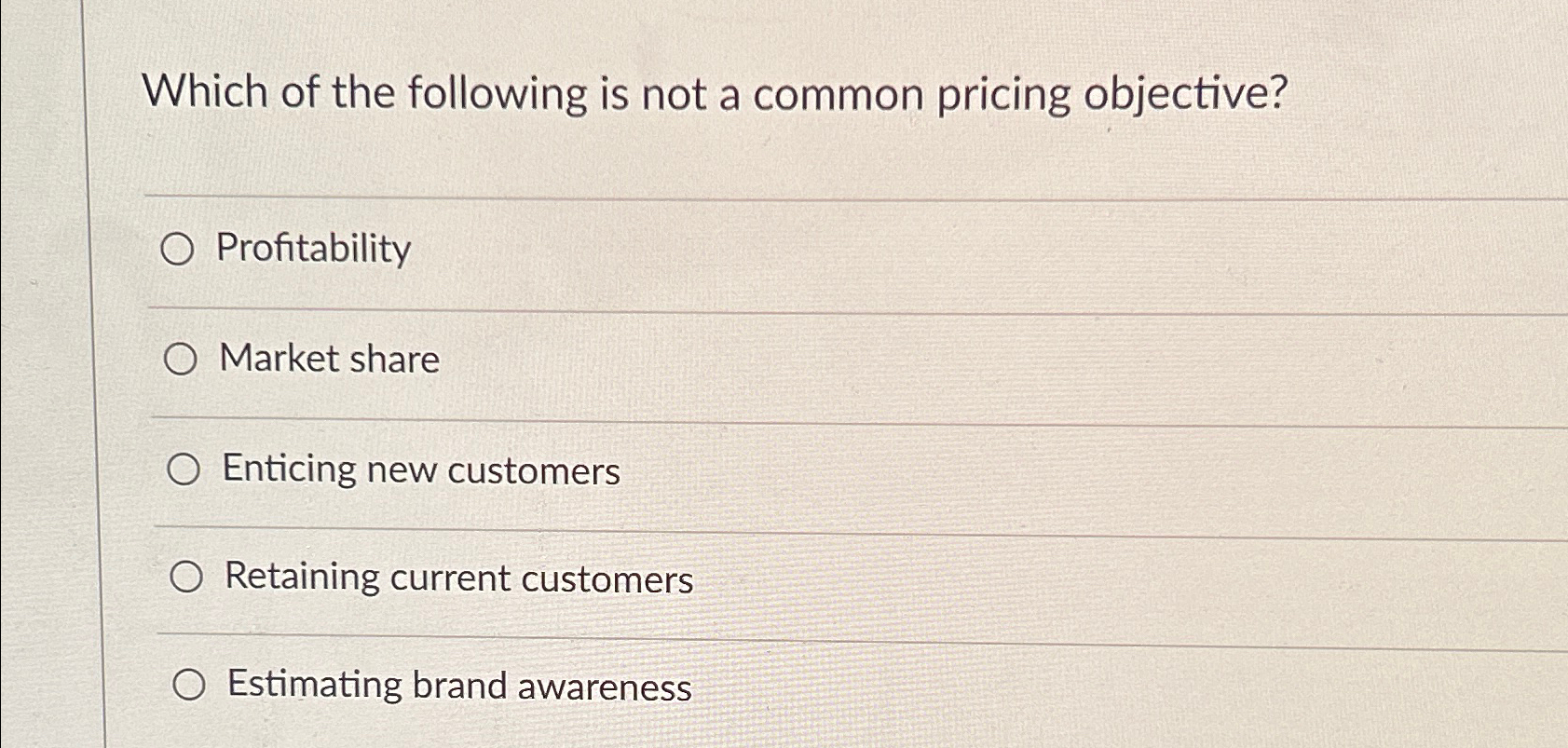 Solved Which of the following is not a common pricing | Chegg.com