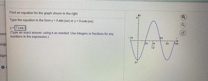 Solved Write the equation of a sine function that has the | Chegg.com