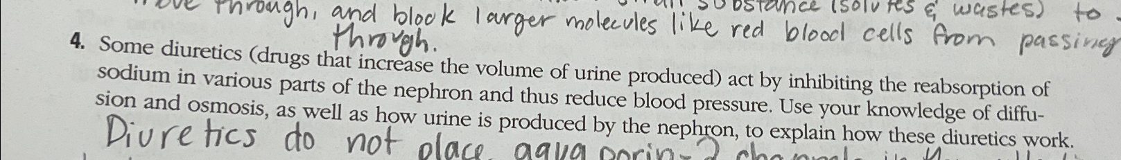 Solved 4. ﻿Some diuretics (drugs throvgh.sodium in various | Chegg.com