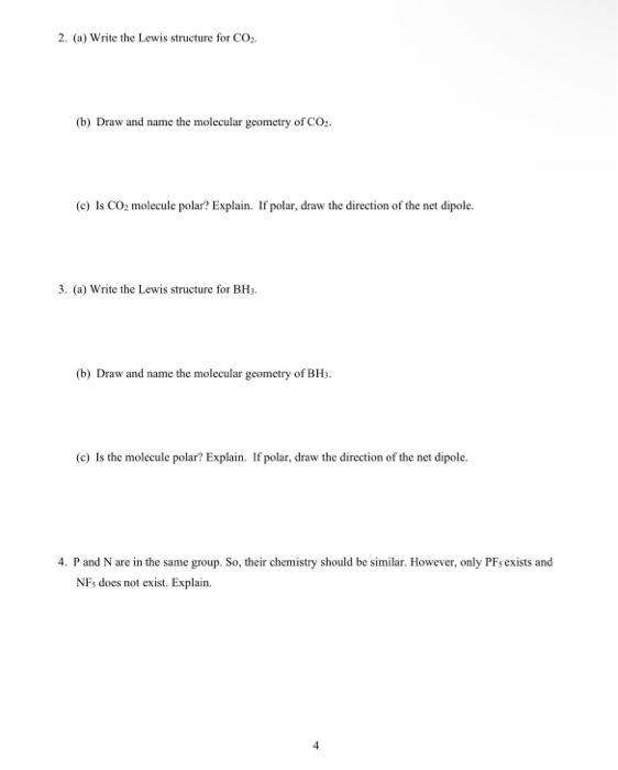 Solved 2. (a) Write the Lewis structure for CO2. (b) Draw | Chegg.com
