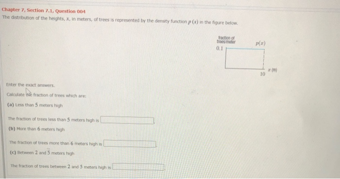 Solved The distribution of the heights, x, in meters, of | Chegg.com