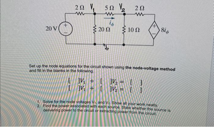 Solved Set up the node equations for the circuit shown using | Chegg.com