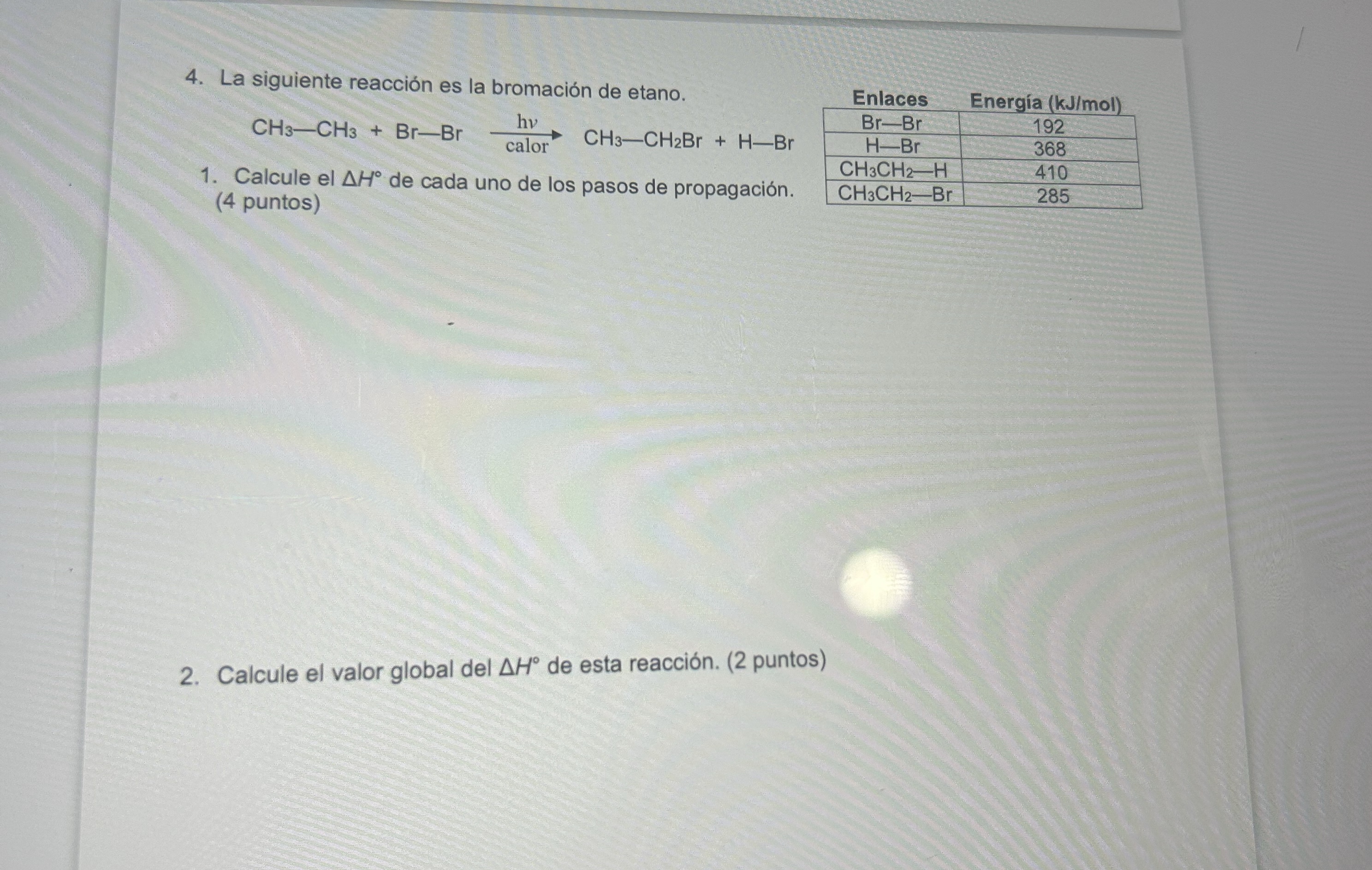 Solved La siguiente reacción es la bromación de | Chegg.com