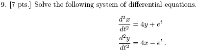 Solved Solve the following system of differential equations. | Chegg.com