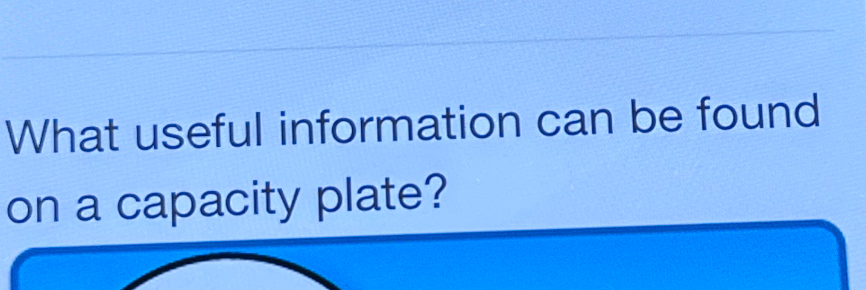 Solved What useful information can be found on a capacity | Chegg.com