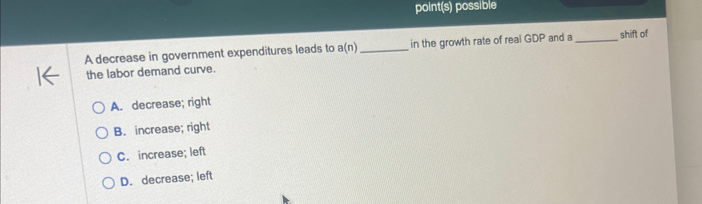 point(s) ﻿possibleA decrease in government | Chegg.com