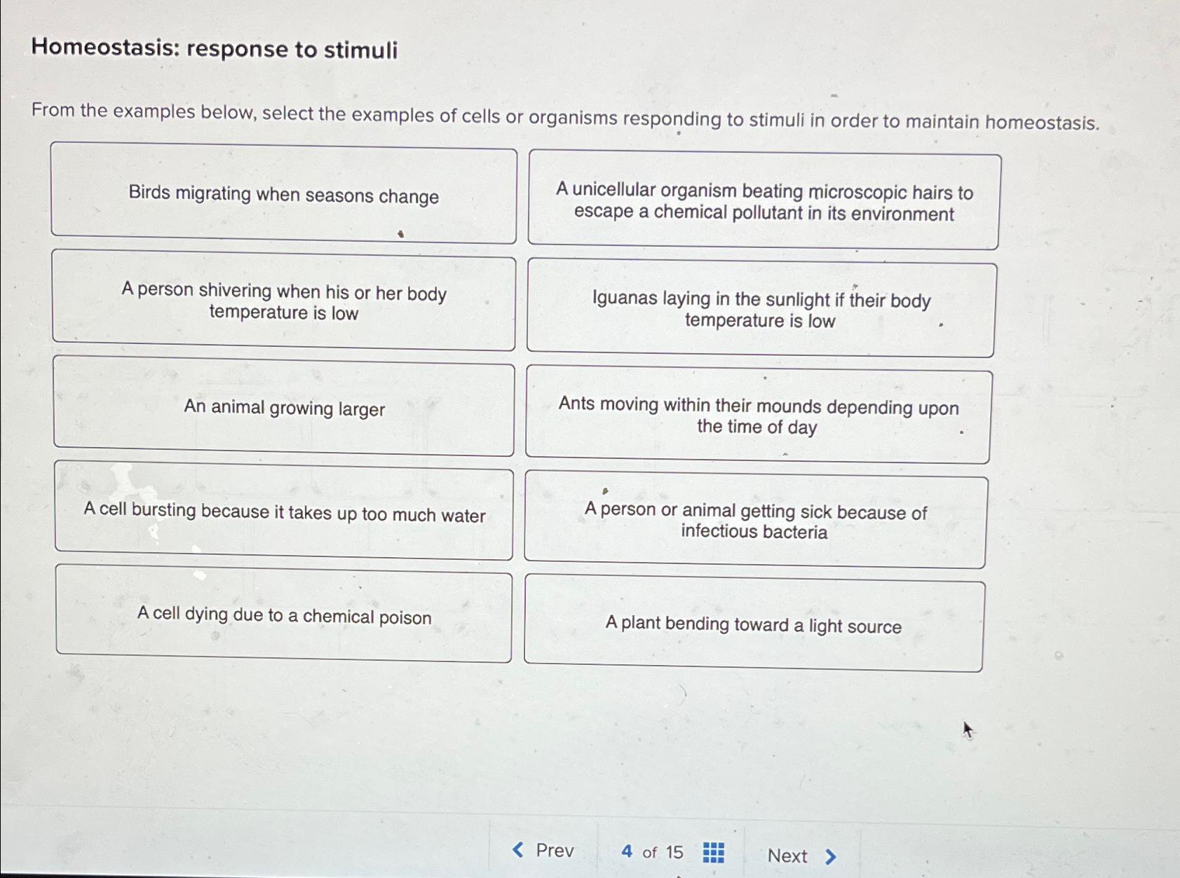 Solved Homeostasis: response to stimuliFrom the examples | Chegg.com