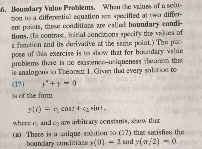 Solved 6. Boundary Value Problems. When the values of a | Chegg.com