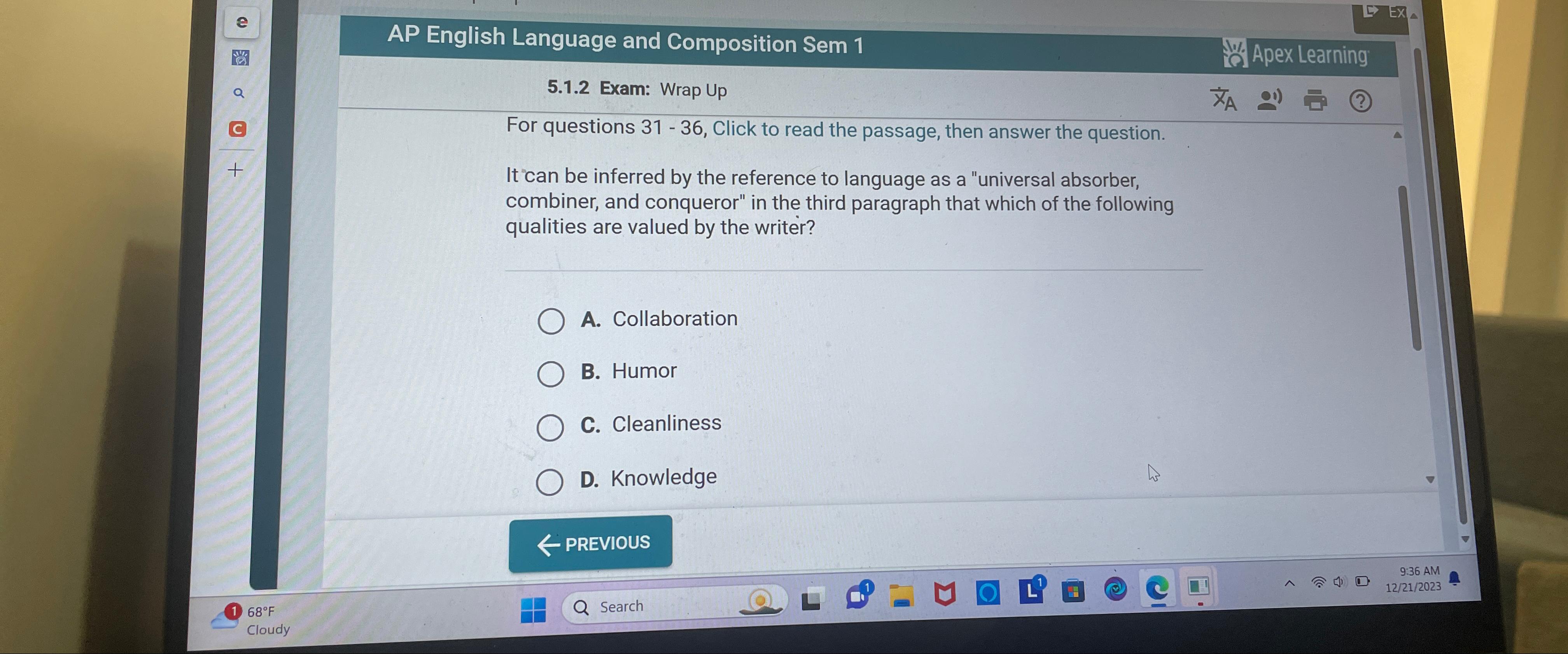 Solved AP English Language and Composition Sem 1(No. ﻿Apex | Chegg.com
