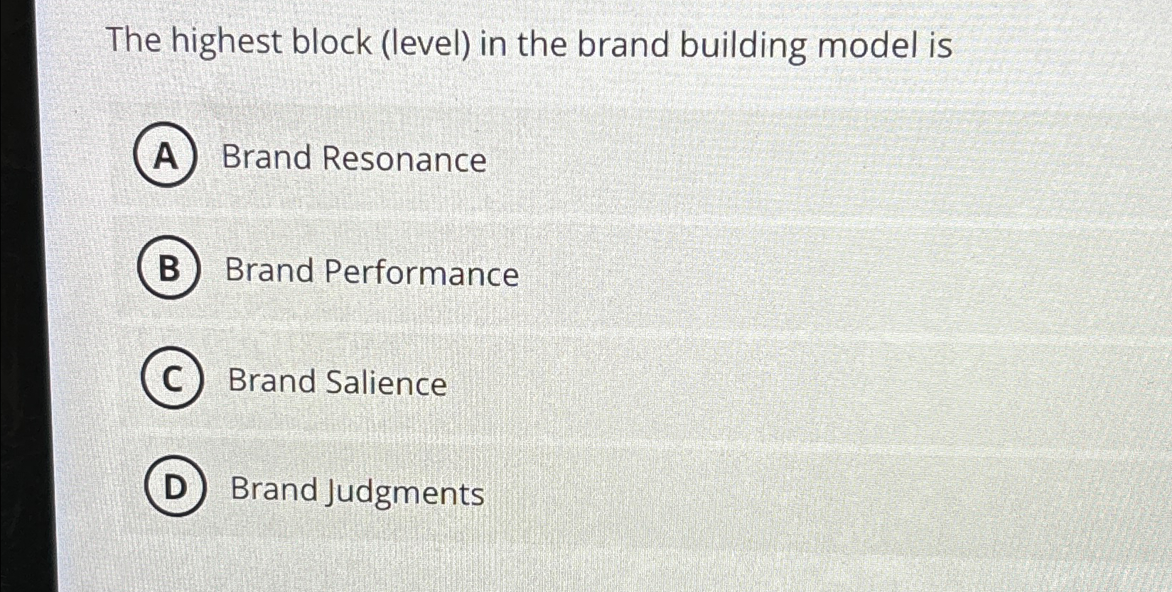Solved The highest block (level) ﻿in the brand building | Chegg.com