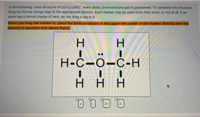 Solved In the following Lewis structure of [(CH3)2OH]*, | Chegg.com
