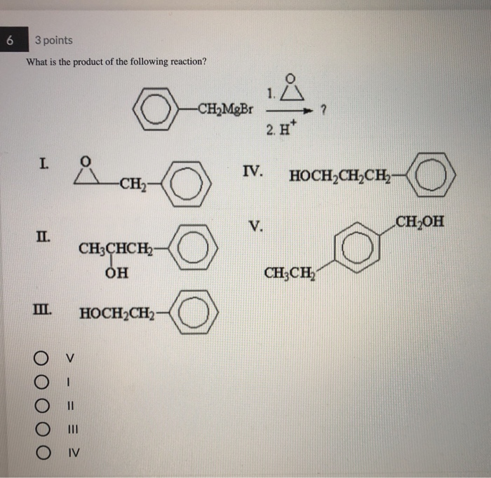 Solved 6 3 points What is the product of the following | Chegg.com