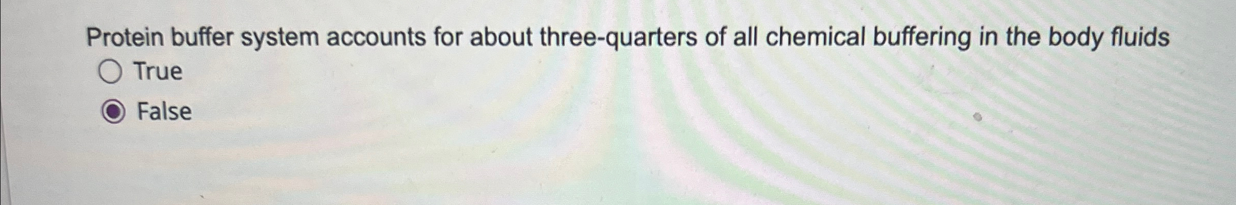 Solved Protein buffer system accounts for about | Chegg.com