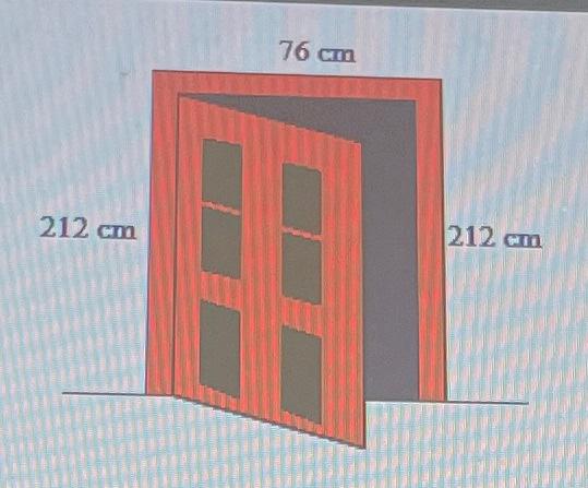 Solved A rectangular doorway measures 76 centimeters x212 | Chegg.com