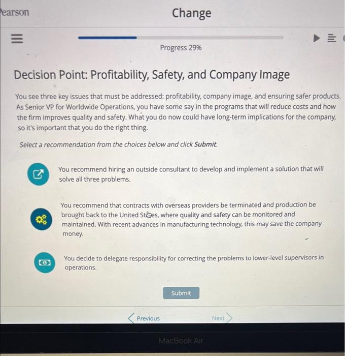 Solved You see three key issues that must be addressed: | Chegg.com