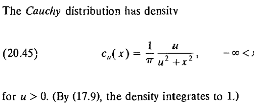 Solved The Cauchy distribution has density (20.45) | Chegg.com