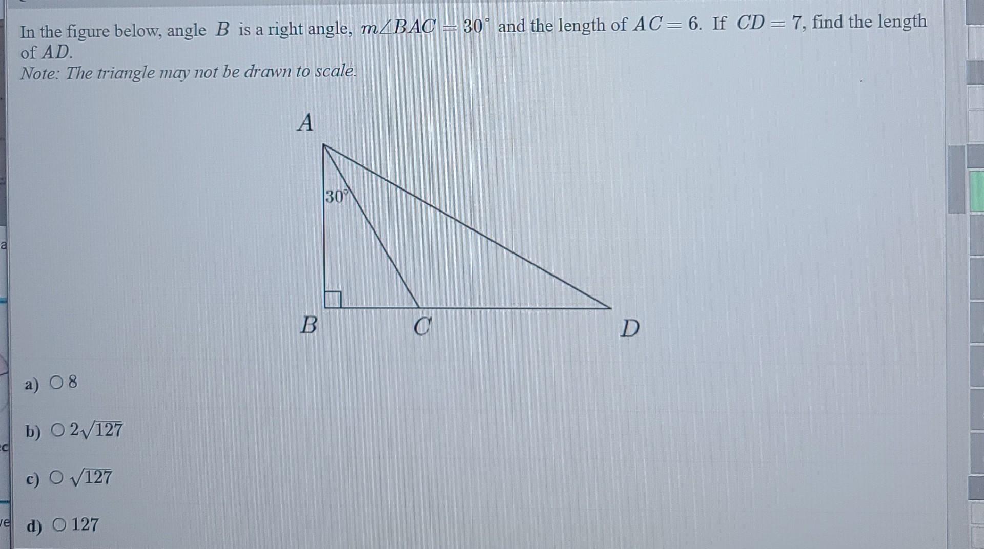 Solved 2 3 AB = 12, and CD= 2, Right triangles ABC and DBC | Chegg.com