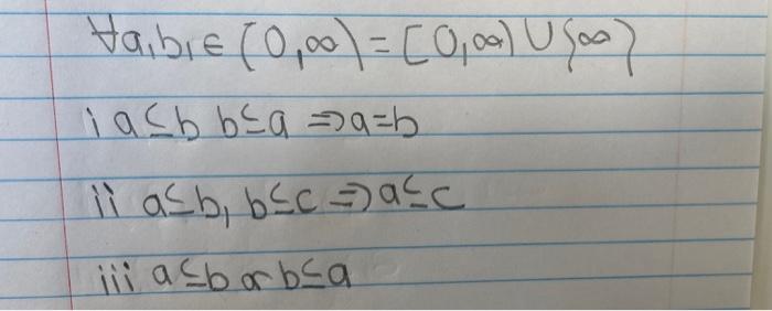 Solved Provide an example of a totally ordered set | Chegg.com