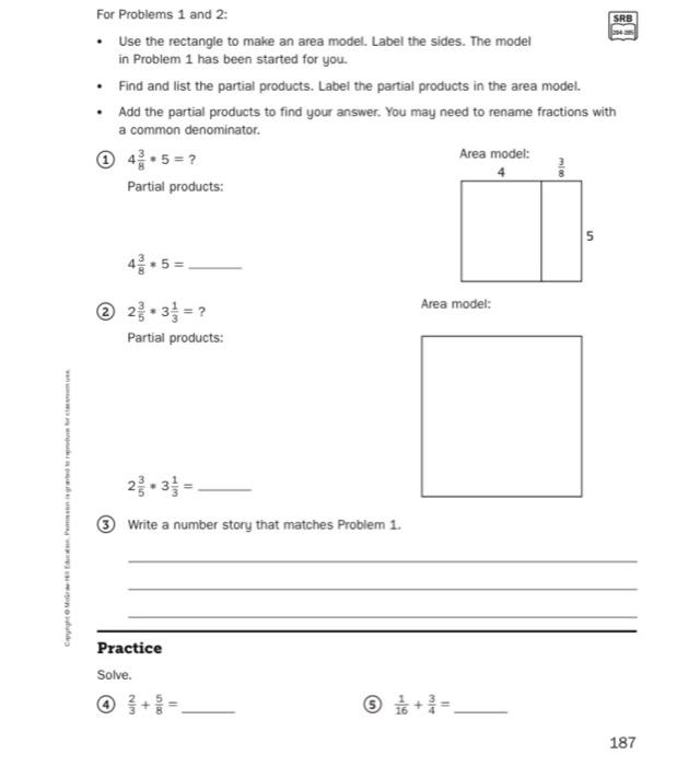 Solved SRB For Problems 1 and 2: • Use the rectangle to make | Chegg.com