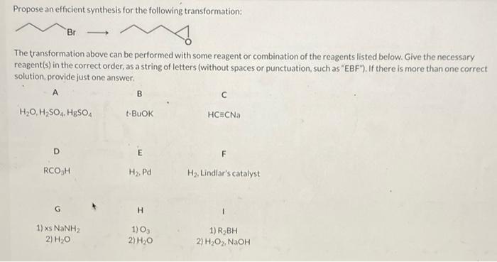 Solved Propose an efficient synthesis for the following | Chegg.com