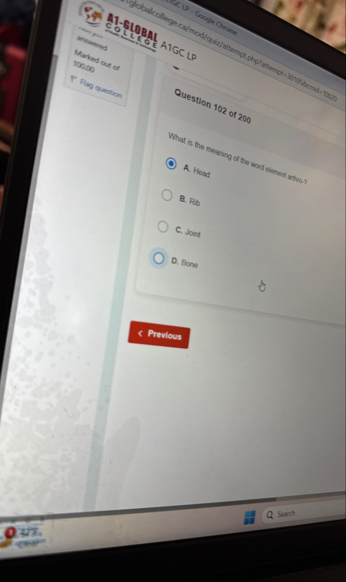 Solved Marked out of100.00 ﻿out ofP FlageristionQuestion 102 | Chegg.com