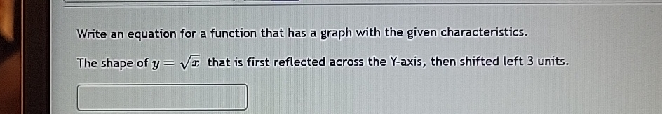 Solved Write an equation for a function that has a graph | Chegg.com