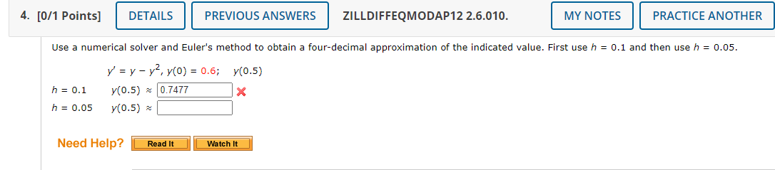 Solved Use a numerical solver and Euler's method to obtain a | Chegg.com