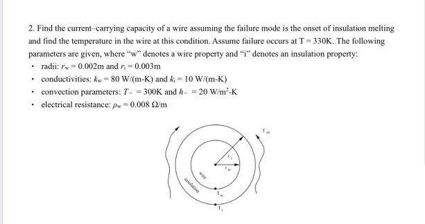 Solved 2. Find the current-carrying capacity of a wire | Chegg.com