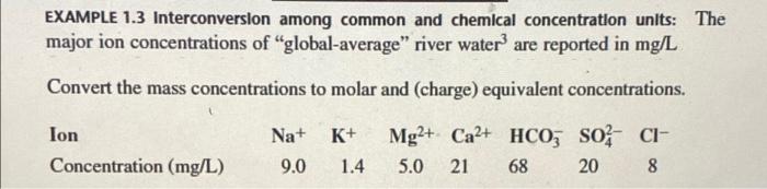 Solved EXAMPLE 1.3 Interconversion among common and chemical | Chegg.com