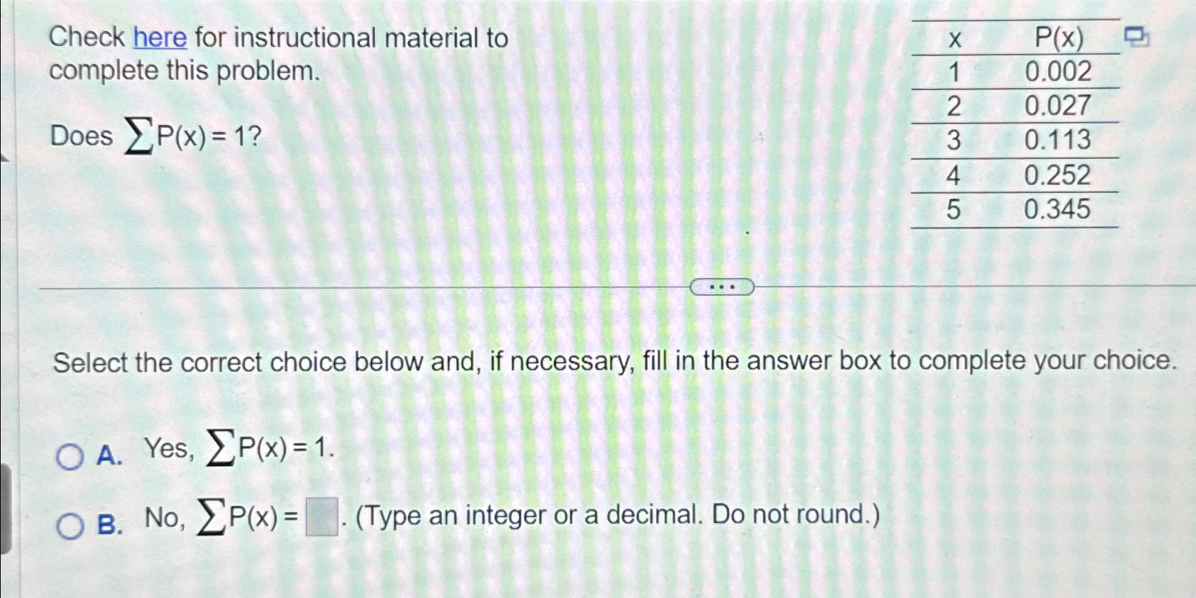 Solved Check here for instructional material to complete | Chegg.com