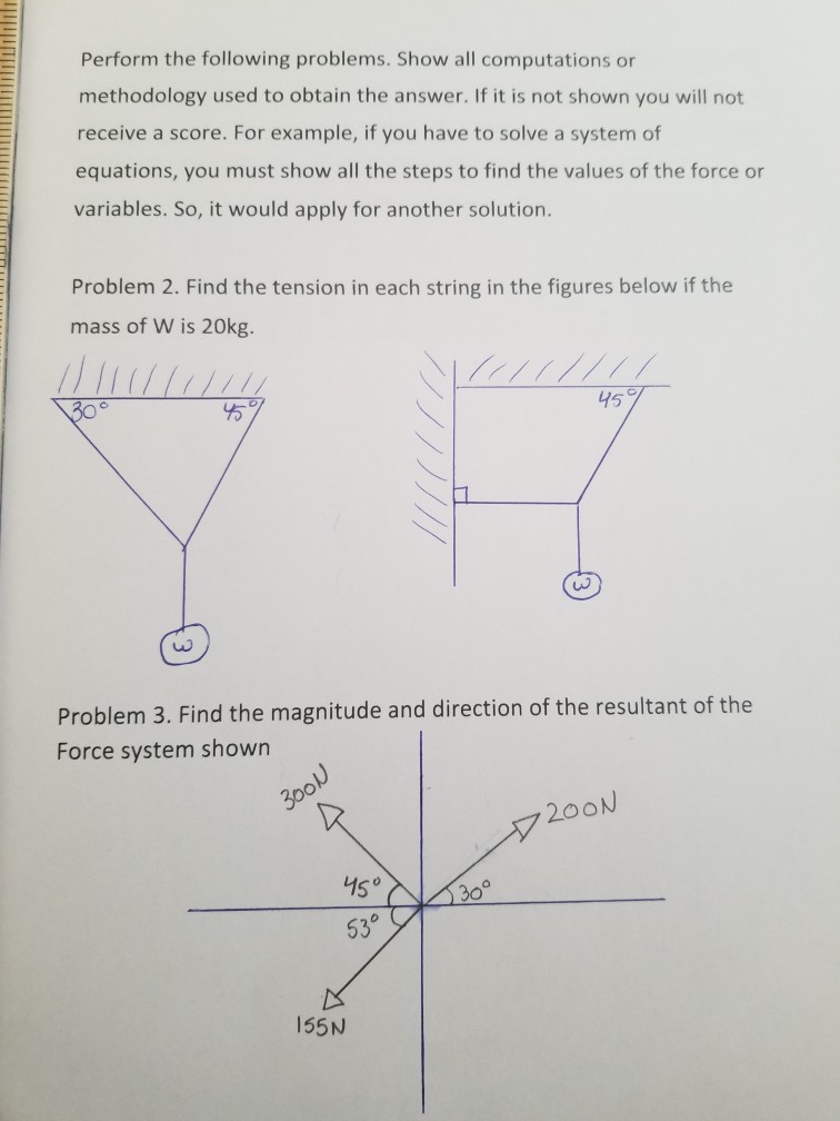 Solved Perform the following problems. Show all computations | Chegg.com