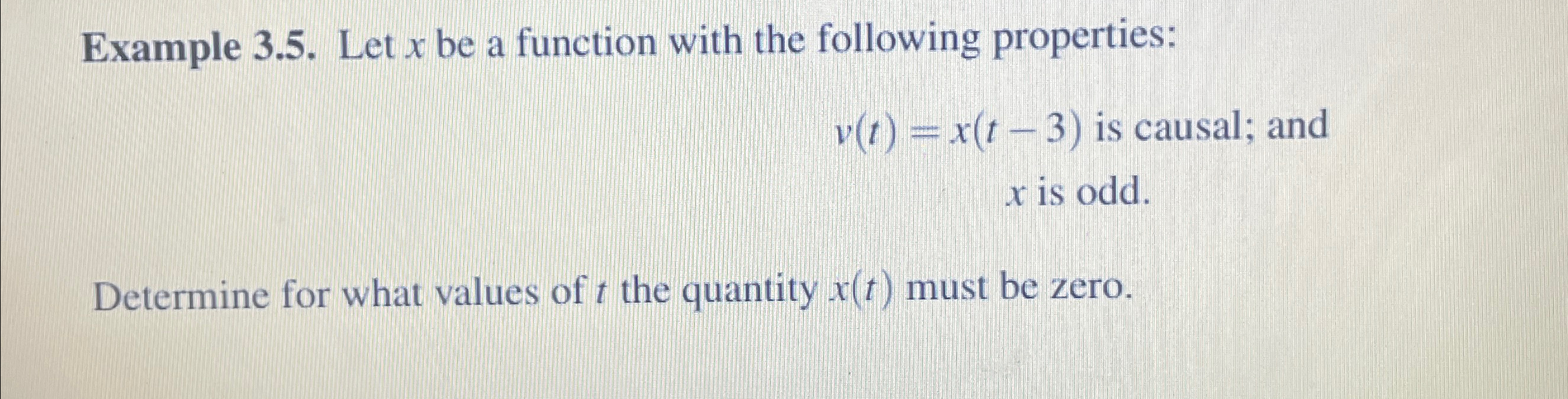 Solved Example 3.5. ﻿Let x ﻿be a function with the following | Chegg.com
