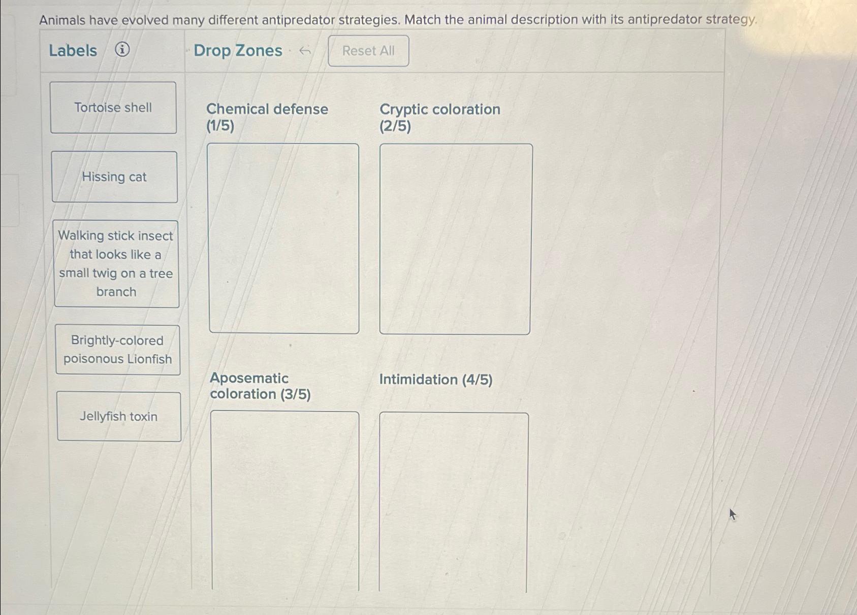 Solved Animals have evolved many different antipredator | Chegg.com